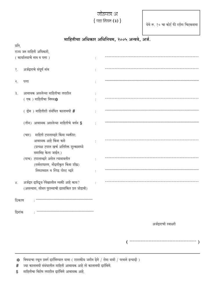 माहिती अधिकार अर्ज कसा करावा | How to apply for RTI online and offline ...